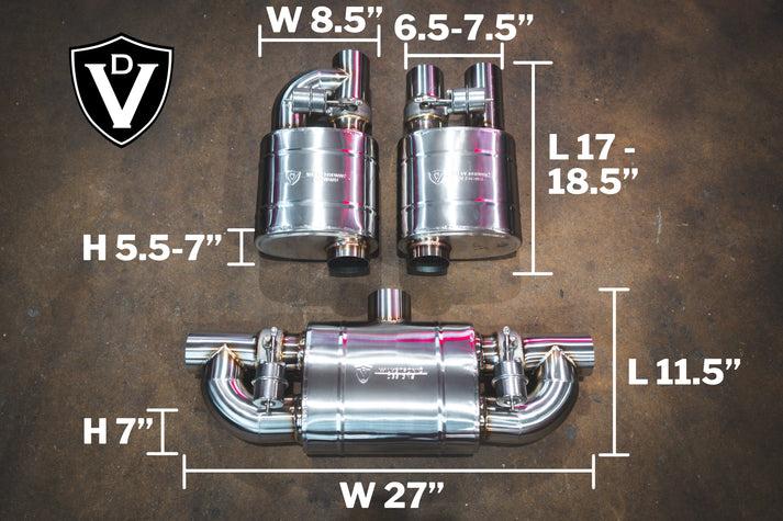 Valvetronic Designs Universal Muffler Kit, Single Inlet Single Outlet ...