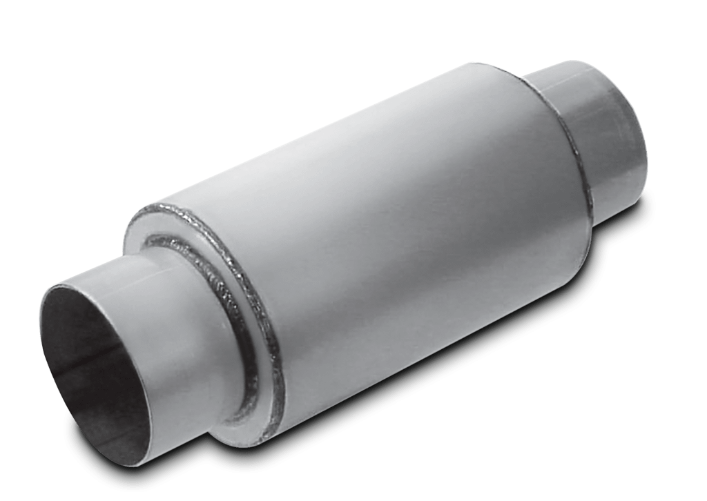 Dynatech Muffler Split Flow Round 3.50 Inch 6.00 Inches Long Aluminized ...